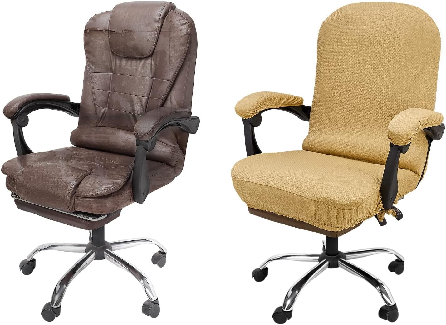 Stretchable Office Chair Cover with Armrest Covers - Thick Checked ...