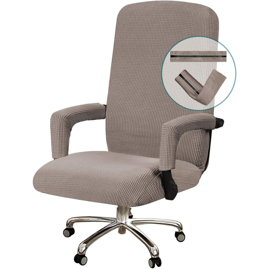 Stretchable Office Chair Cover with Armrests Taupe - Walmart.com