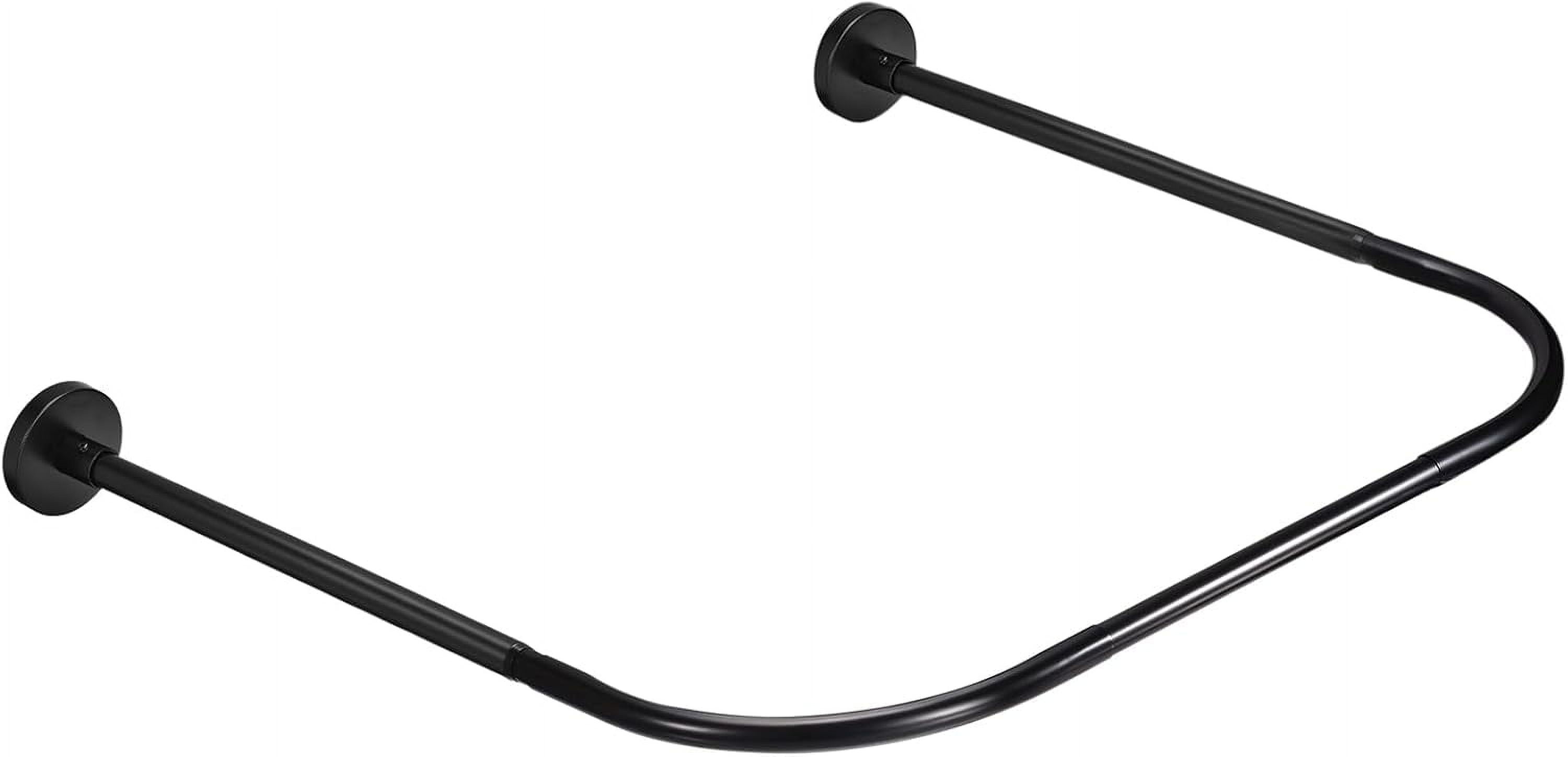 Stretchable Shower Curtain Rod Rack, Stainless Steel U Shaped Shower ...