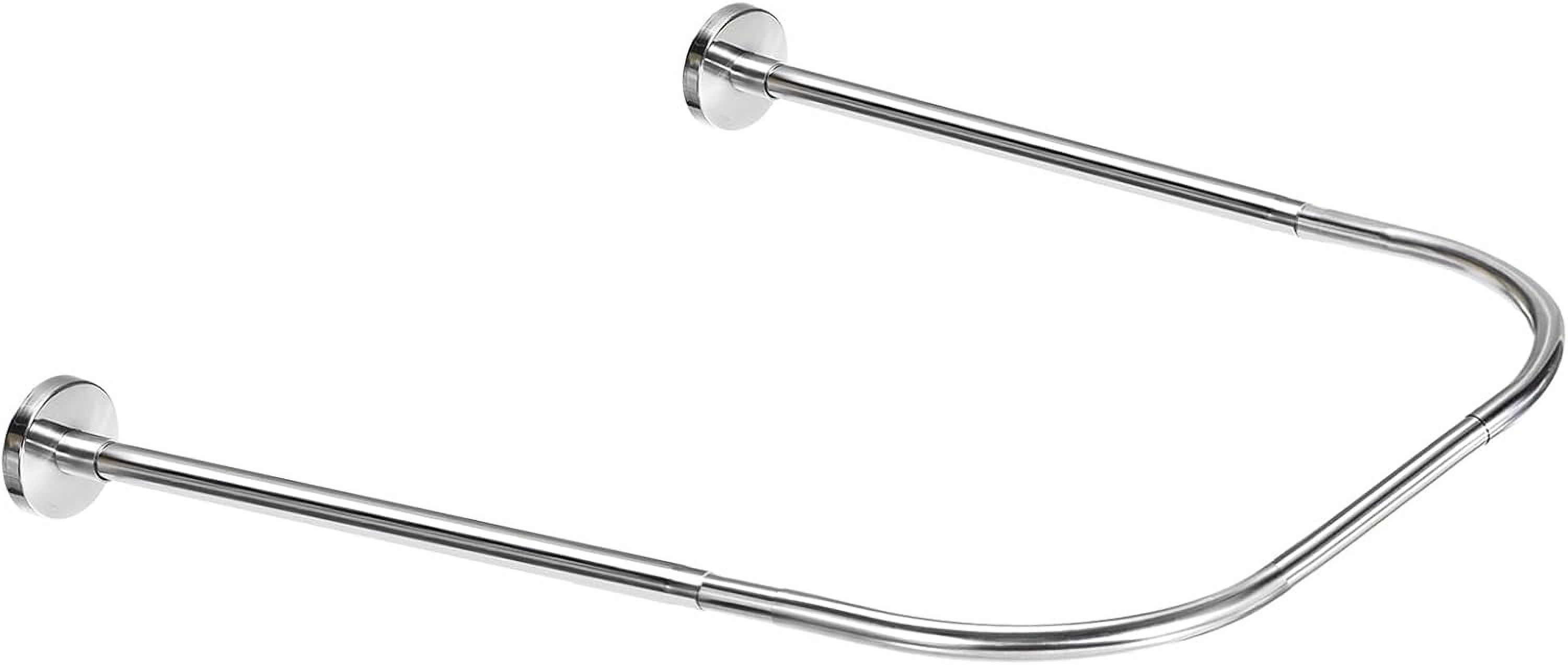 Stretchable Shower Curtain Rod Rack, Stainless Steel U Shaped Shower ...
