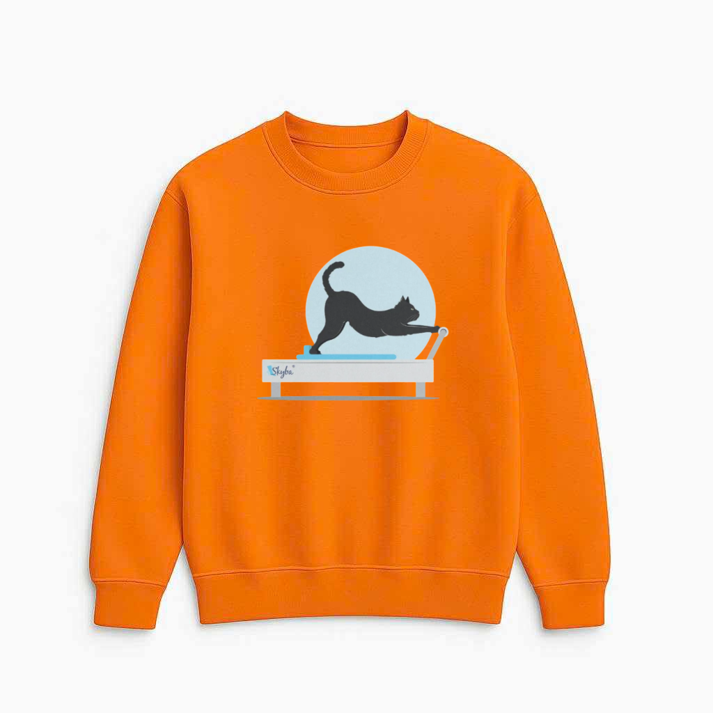 Stretching Cat Pilates Reformer Cartoon Workout Casual Graphic Print ...