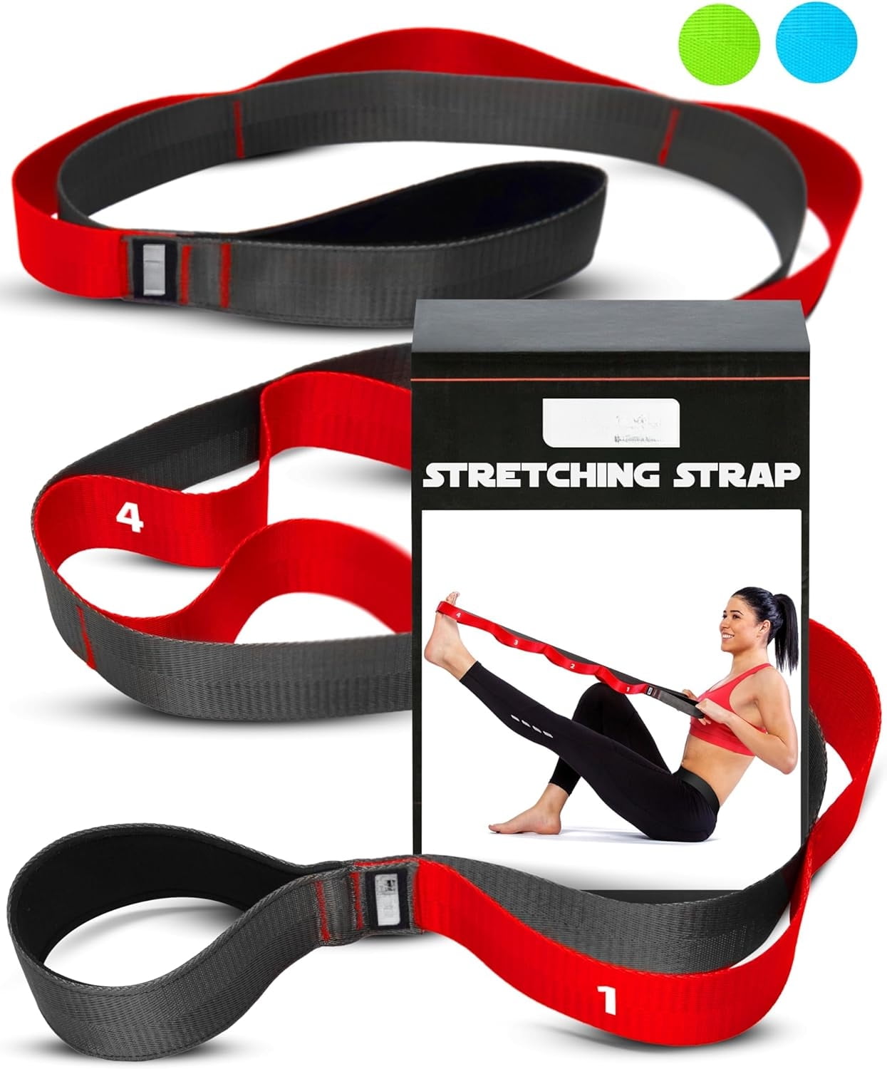 Stretching Strap with Loops - Non Elastic Stretch Band for Physical ...