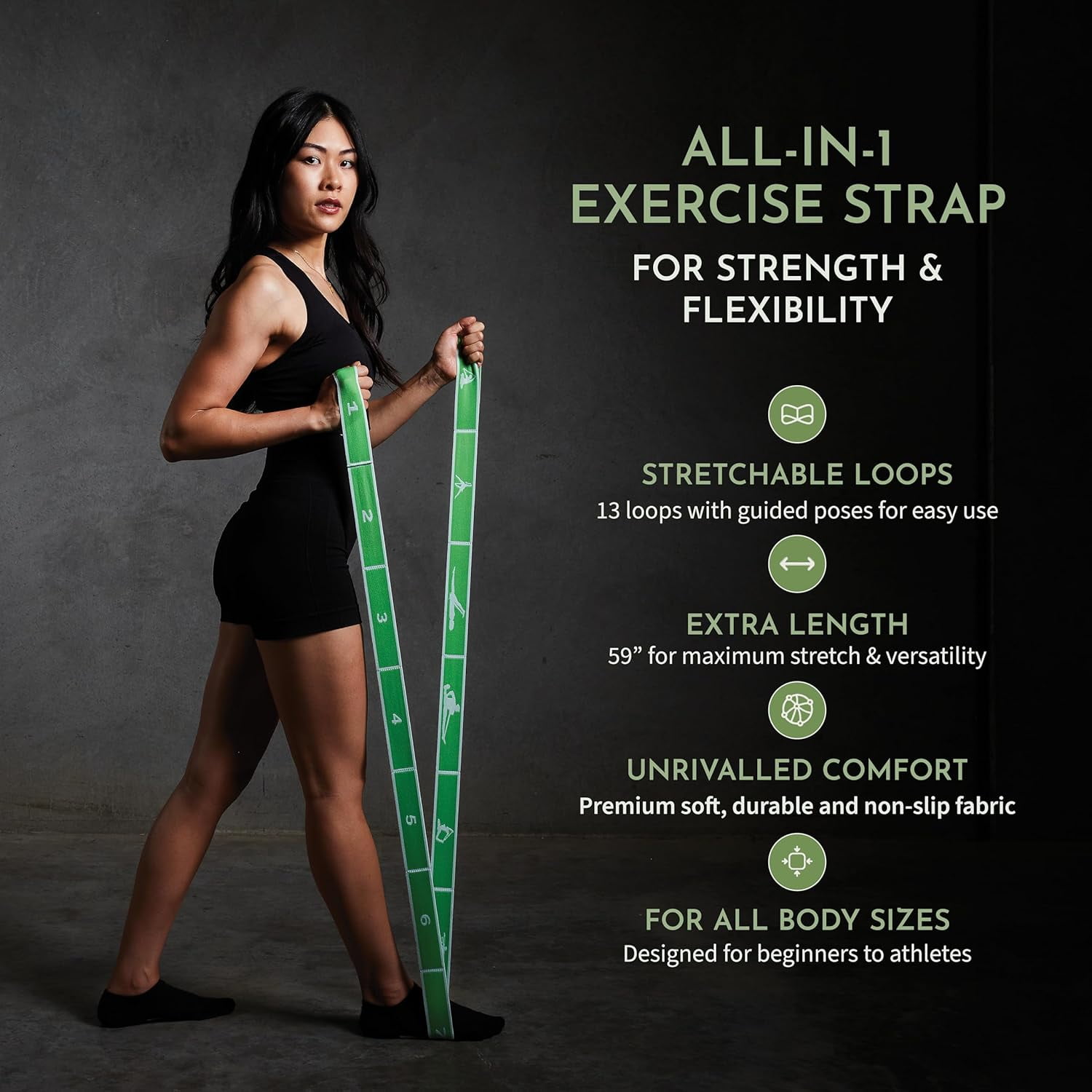 Stretching Strap Set of 3, Stretch Straps with Loops for Yoga, Pilates ...