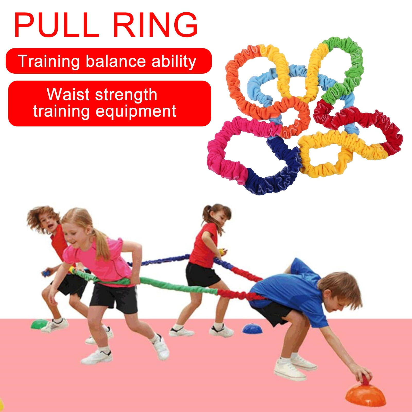 Stretchy 5.91 Feet Cooperative Game Stretch Rope - Soft Multi-Colored ...