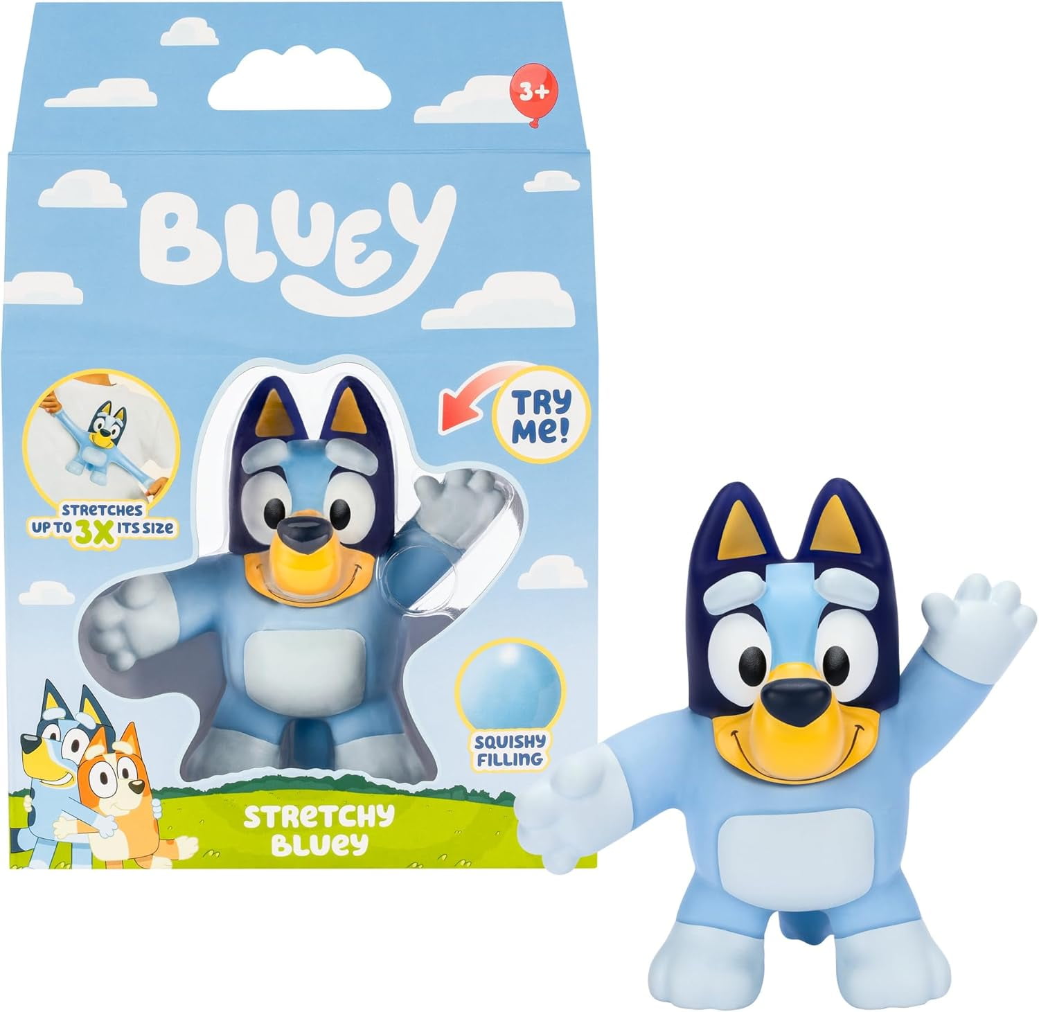 Stretchy Bluey Fidget Toys,Super Stretchy Toy Figure of Bluey with ...
