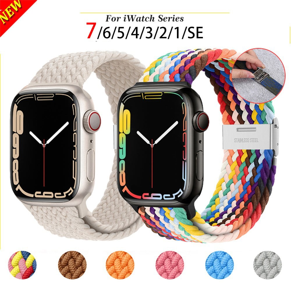 Stretchy Braided Loop Compatible with Apple Watch Bands 44mm 40mm 41mm ...