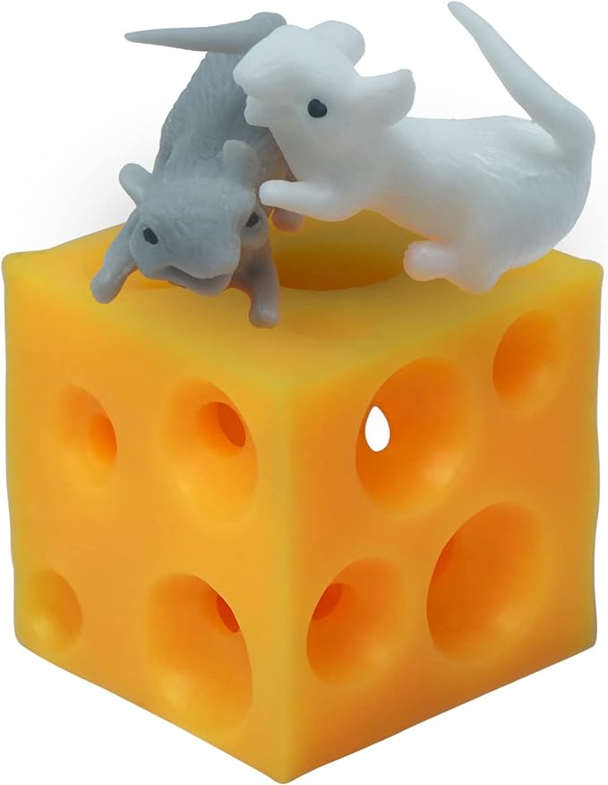 Stretchy Cheese and Mice Toy , 2 Squishable Mouse and Cheese Block Toys ...