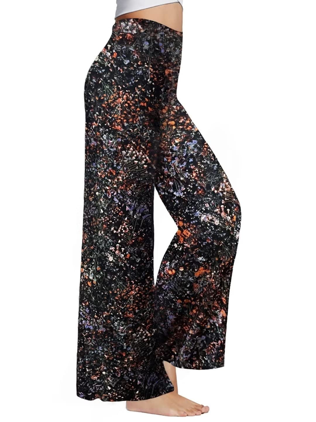 Stretchy High-Waisted Palazzo Pants for Women – Loose Wide-Leg Beach ...