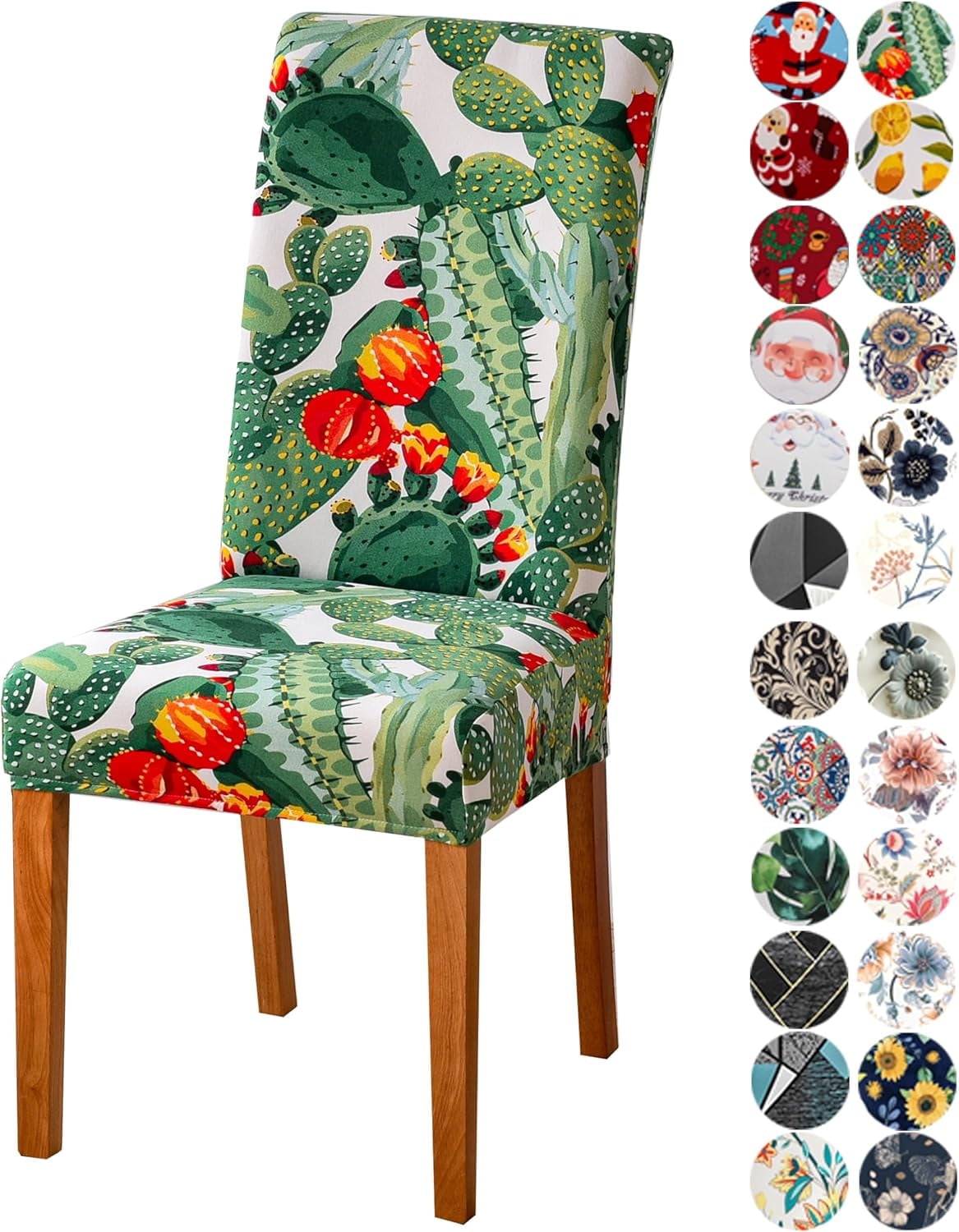 Stretchy Chair Slipcovers Set of 4, 170g Milk Silk (5% Spandex) Stretch ...