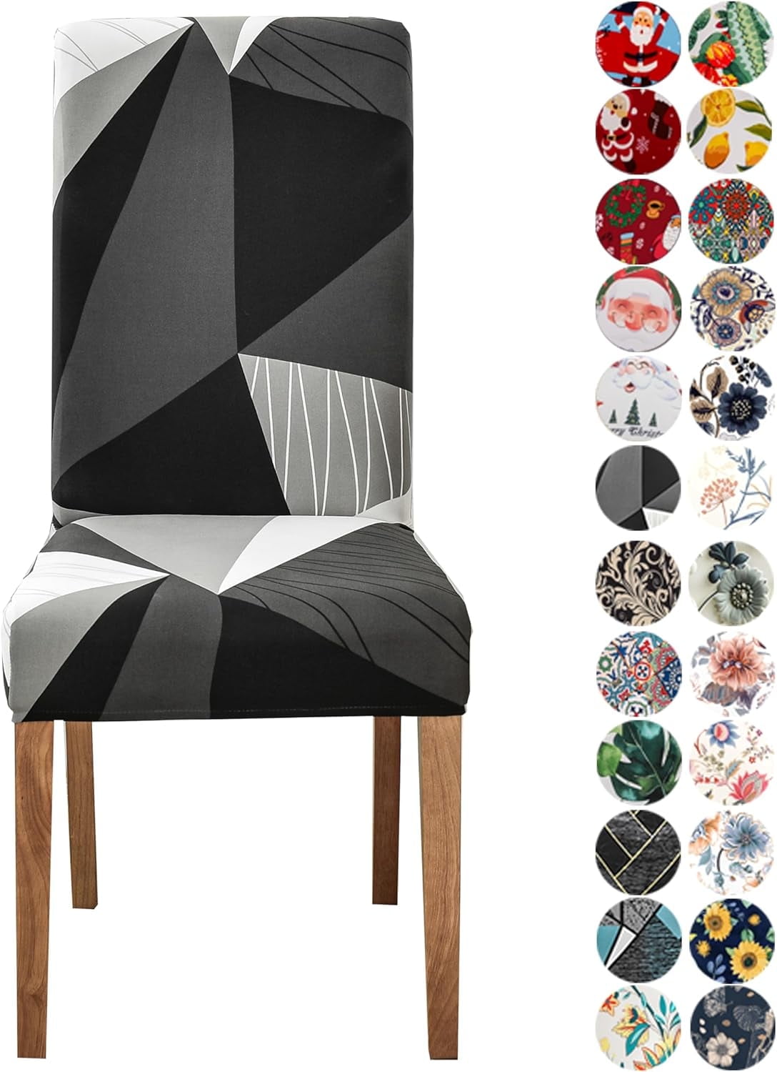 Stretchy Chair Slipcovers Set of 4, 170g Milk Silk (5% Spandex) Stretch ...