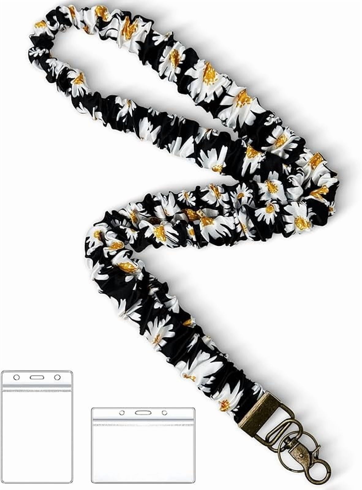 Stretchy Scrunchie Lanyard for ID Badges Keys, Cute Teacher Lanyard for ...
