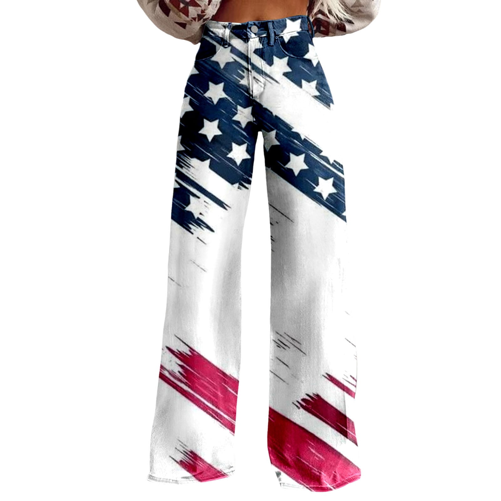 Stretchy Shorts for Women High Waisted Stylish Pants Independence Day ...