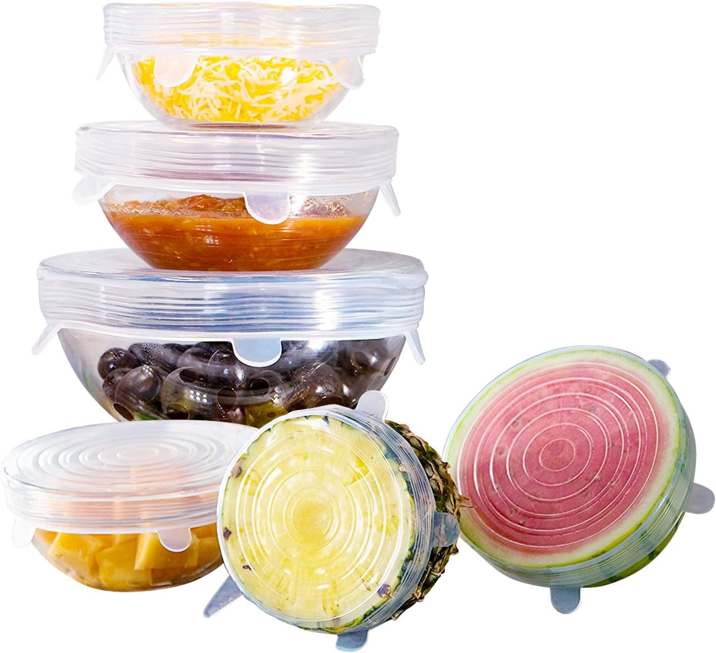 Stretchy Silicone Lids, Bpa Free For Healthy Storage, Flexible And ...