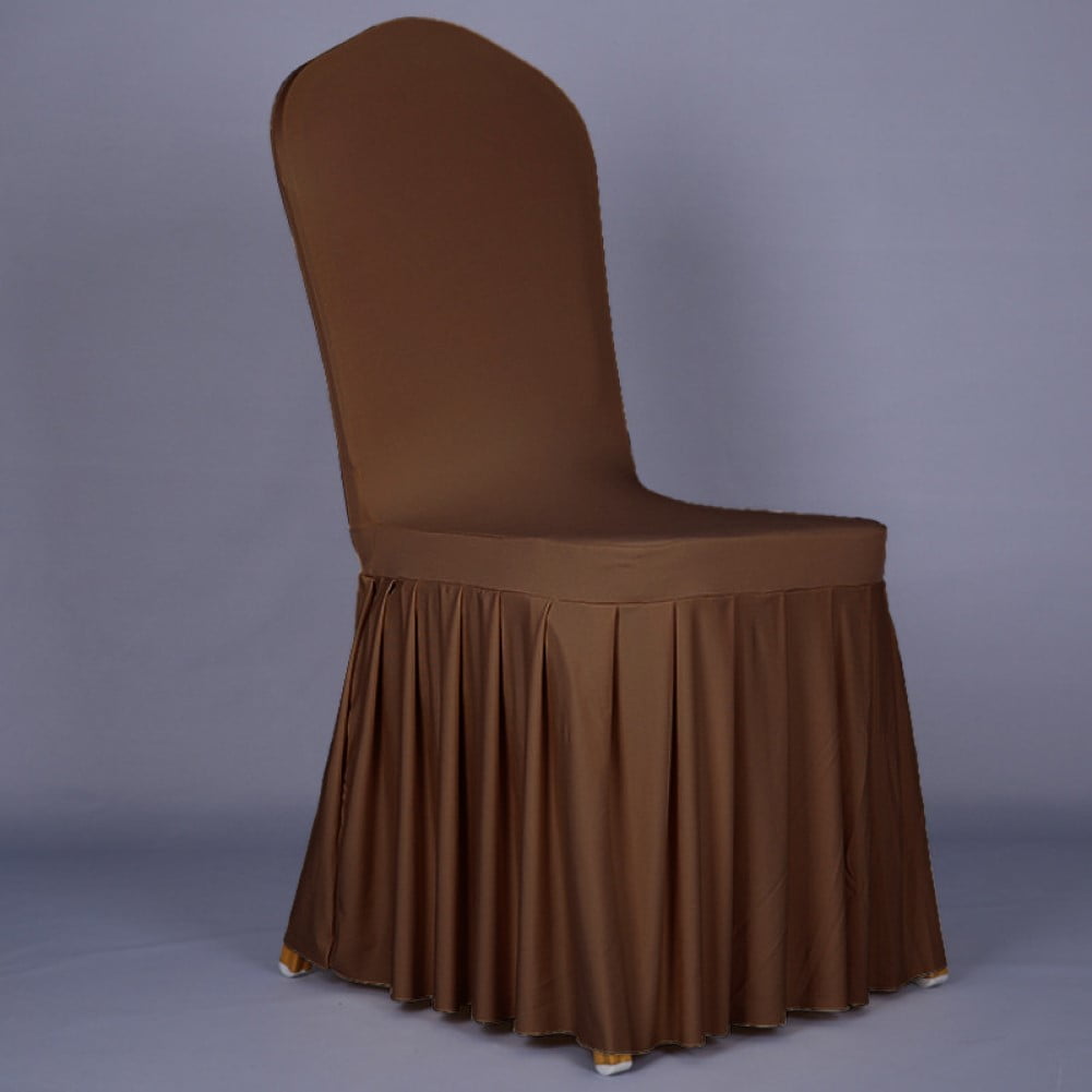 Stretchy Universal Easy Fitted Dining Chair Cover Slipcovers with Skirt ...