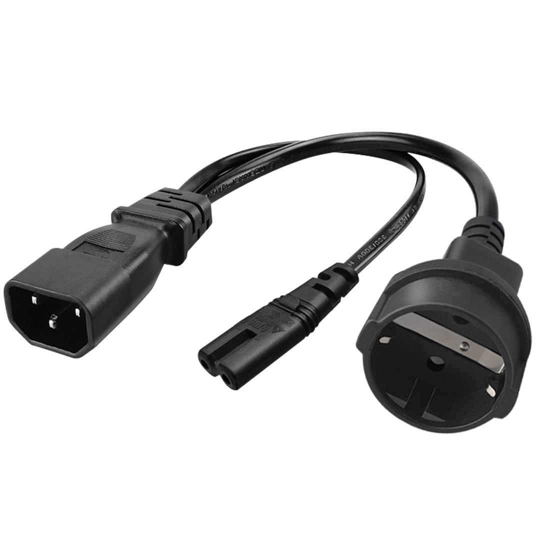 Strhowill 0.32M/1FT C14 TO C7+EU4.0MM Y Splitter Power Plug Cord，IEC ...