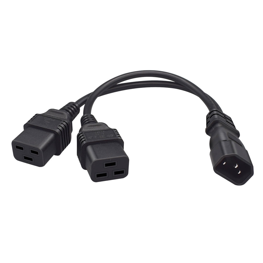 Strhowill 0.32M/1FT C14 TO C19+C19 Y Splitter Power Plug Cord,PDU/UPS ...