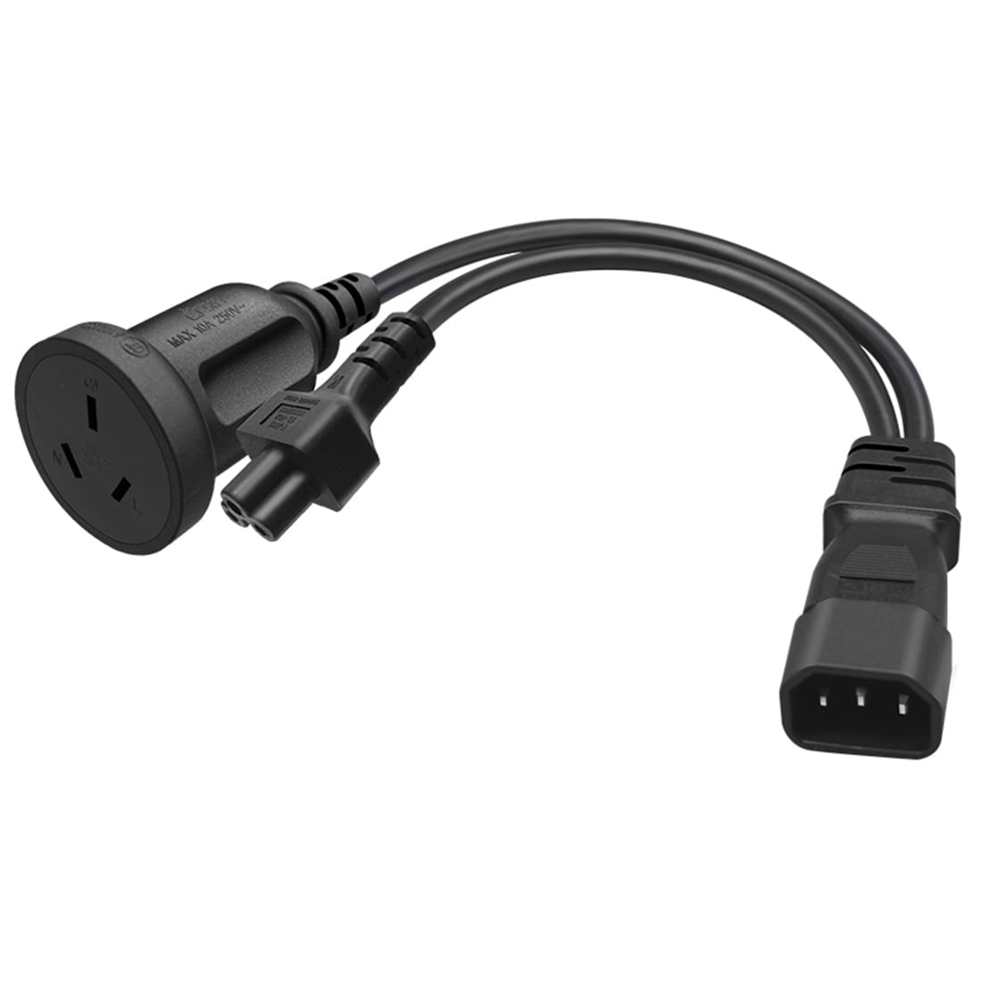 Strhowill 0.32M/1FT C14 TO C5+AU Y Splitter Power Plug Cord,IEC320 C14 ...