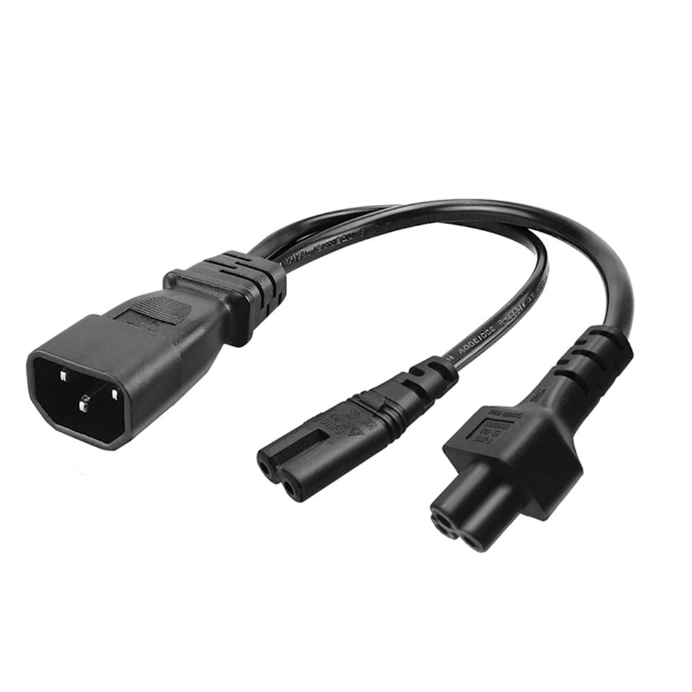 Strhowill 0.32M/1FT C14 TO C7+C5 Y Splitter Power Plug Cord,C14 plug to ...