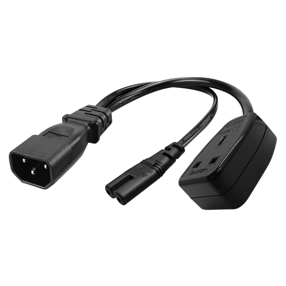 Strhowill 0.32M/1FT C14 TO C7+UK Y Splitter Power Plug Cord，Figure 8 ...