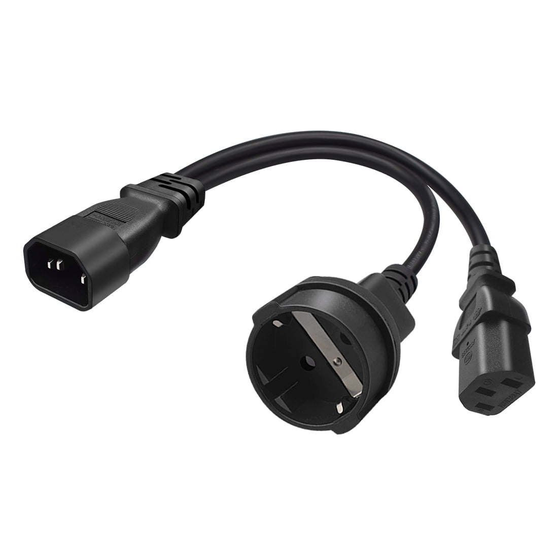 Strhowill 0.32M/1FT IEC320 C14 TO German standard socket + C13 Y ...