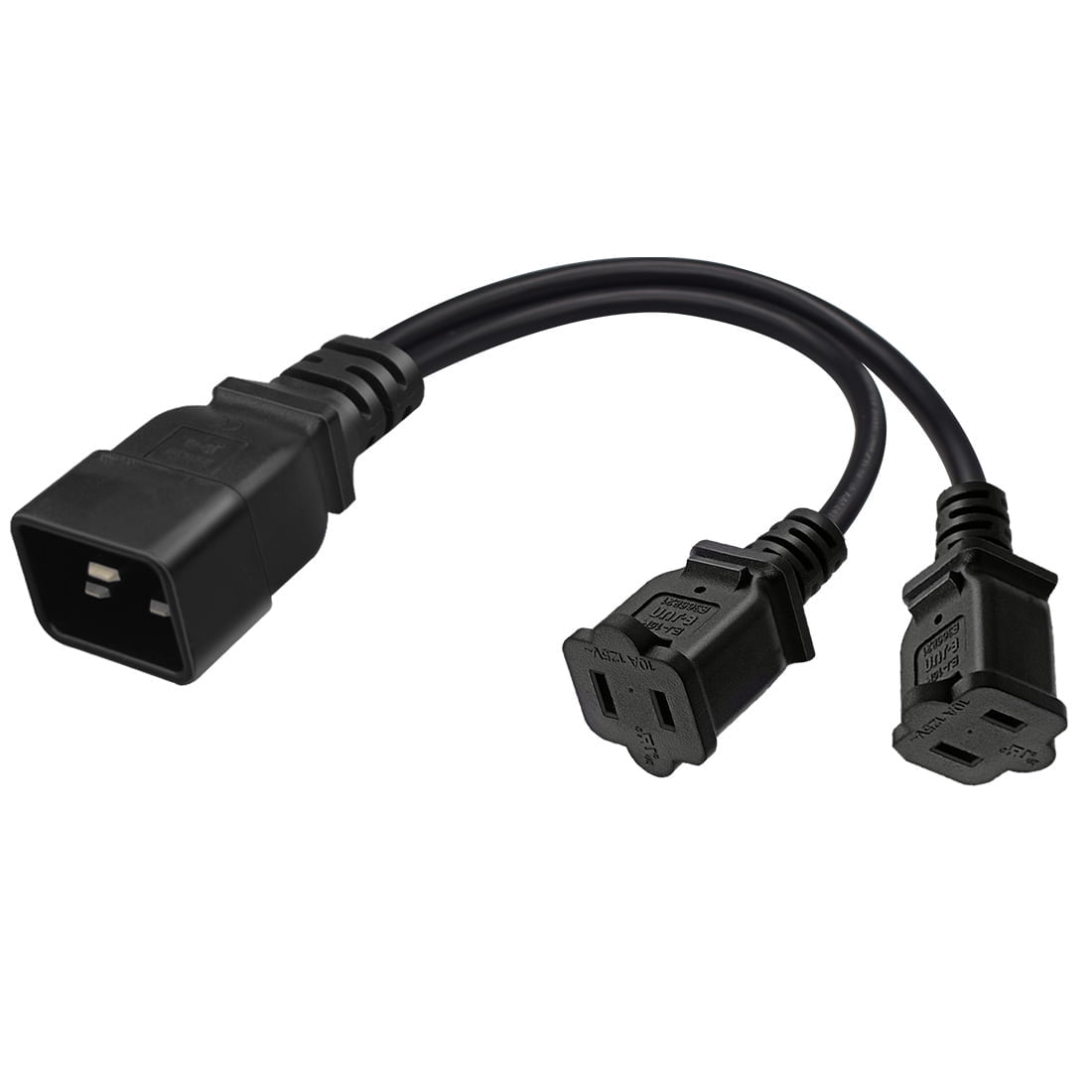Strhowill 0.32M/1FT IEC320 C20 TO Dual 1-15R US socket Y Splitter Power ...