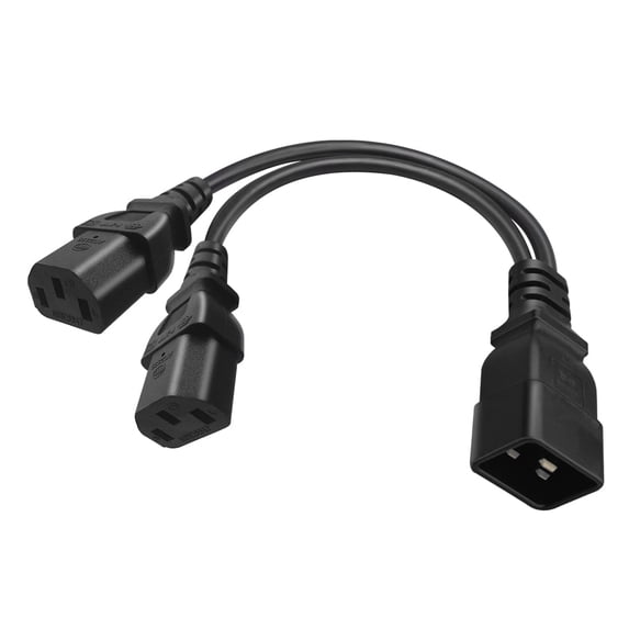 Strhowill 0.32M/1FT IEC320 C20 TO Dual C13 Y Splitter Power Plug ,C20 ...