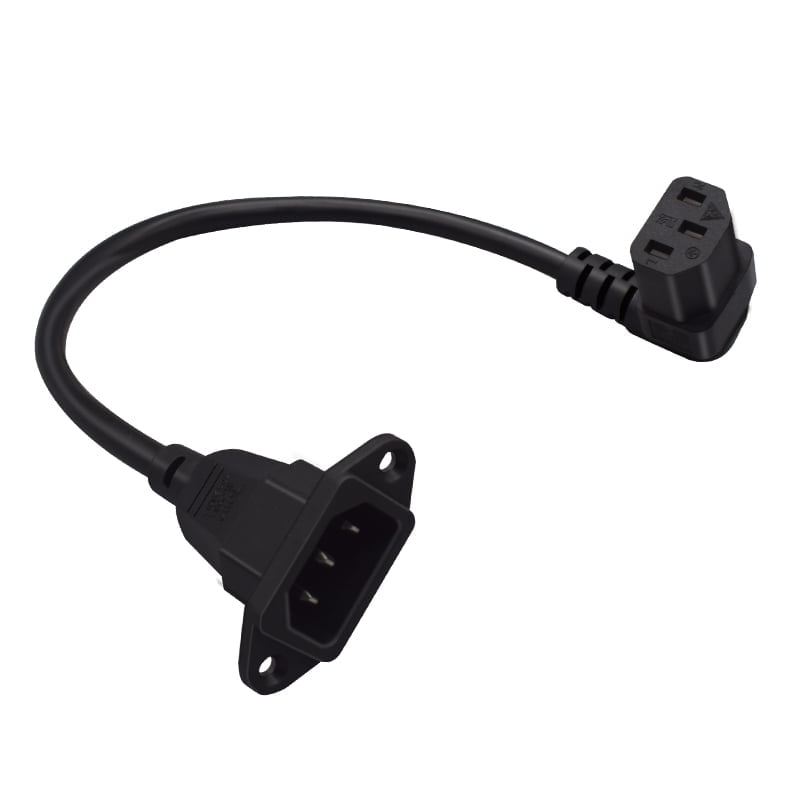 Strhowill 0.3m/0.98ft IEC320 C13 Female Down Angle TO C14 Male Panel ...