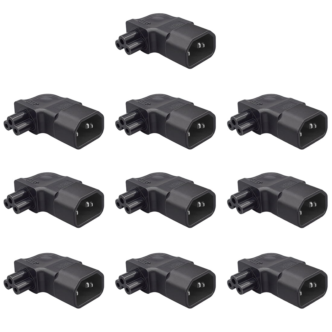 Strhowill 10 PCS C14 to C5 90 Degree Left Angle Power Adapter Plug ...