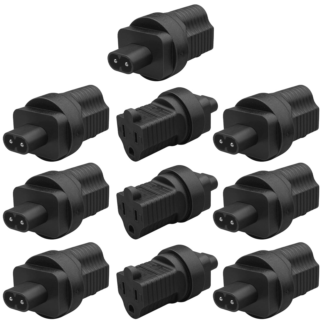 Strhowill 10 PCS IEC C8 to NEMA 5-15R Power Adapter,US 3 Prong Female ...
