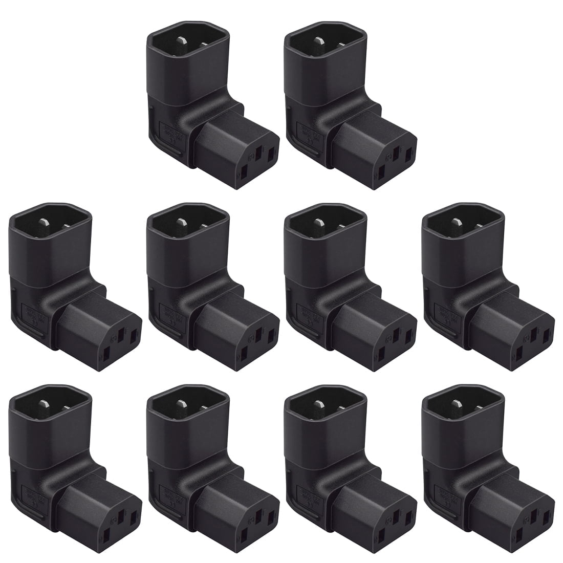 Strhowill 10 PCS L-Shaped C14 to C13 Power Cord Adapter - Upward Angled ...