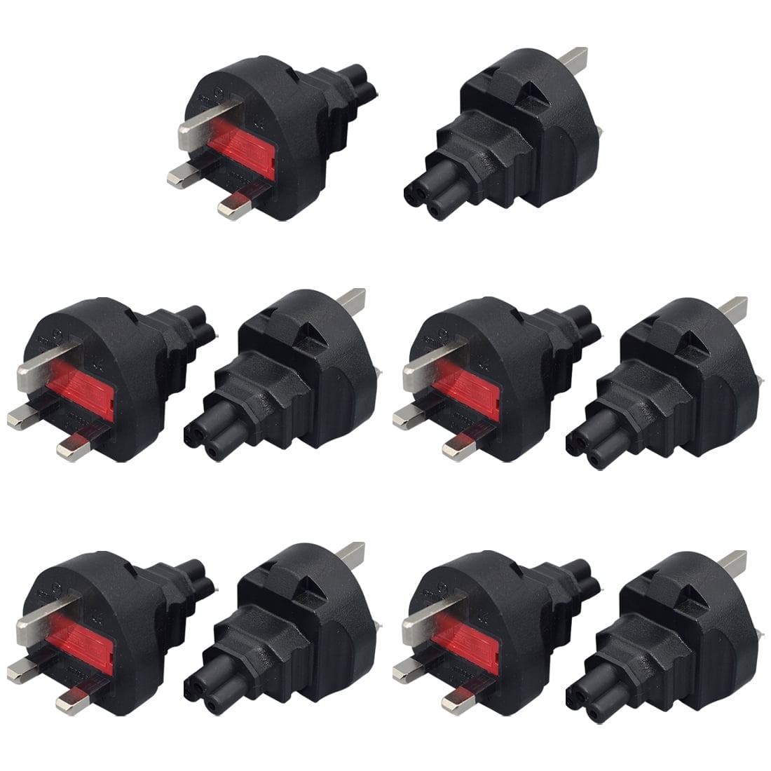 Strhowill 10 PCS UK to C5 Plug Adapter | 3-Pin British Plug to C5 ...