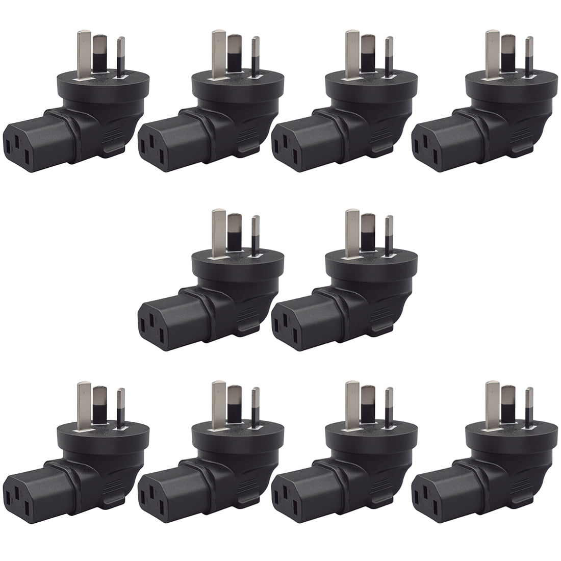 Strhowill 10 Pcs Australian 3-Pin to IEC C13 Right Angle Adapter, Bulk ...