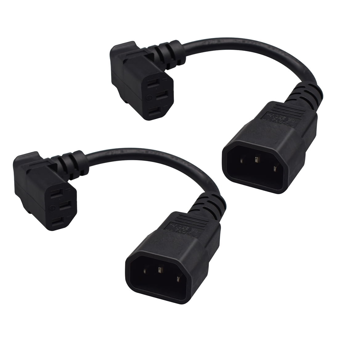 Strhowill 2 PCS 0.1M IEC320 C14 to C13 Power Cords, 90 Degree Up Angle ...