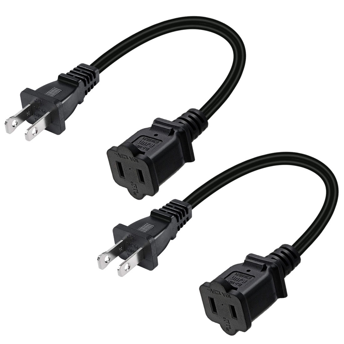 Strhowill 2 PCS 0.32M NEMA 1-15P to 1-15R Polarized Power Cords, ETL ...