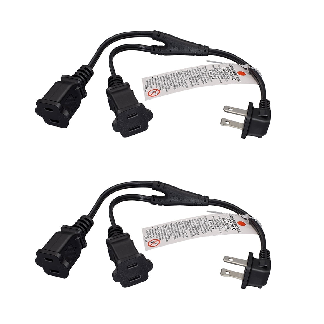 Strhowill 2 PCS 0.3M ETL Certified Right Angle NEMA 1-15P to Dual 1-15R ...