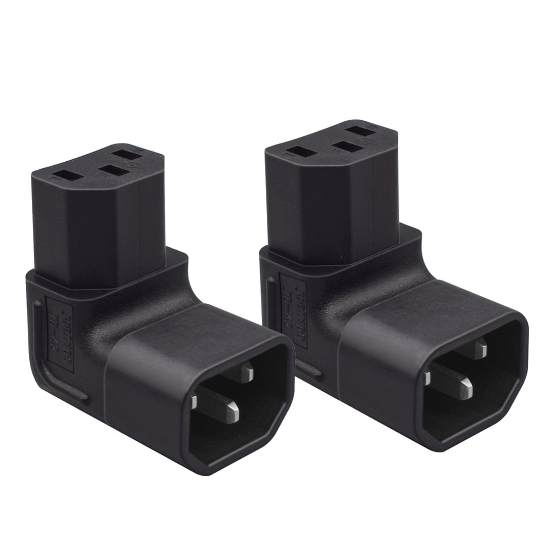 Strhowill (2Packs) C14 to C13 Power Adapter IEC 320 Male C14 to C13 Up Direction Right Angled 90 ...