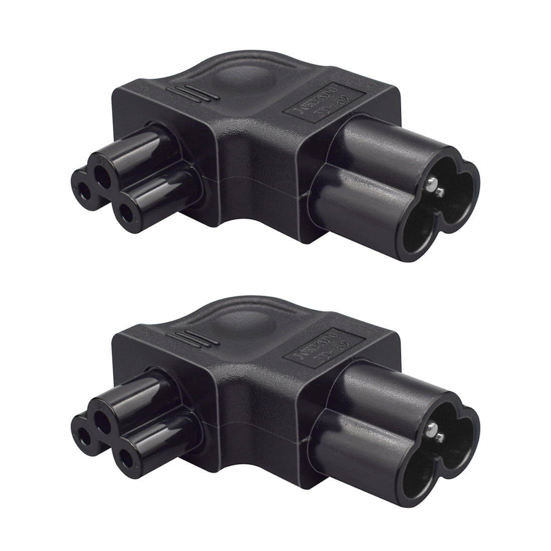Strhowill (2Packs) IEC320 C6 to C5 90° Right-Angle Power Adapter–2.5A/250V Connector for Laptops ...