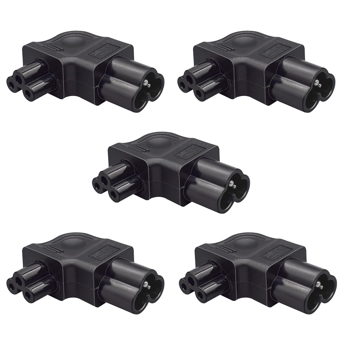Strhowill 5 PCS 90-Degree Left Angle C6 to C5 Power Adapter, Cloverleaf ...