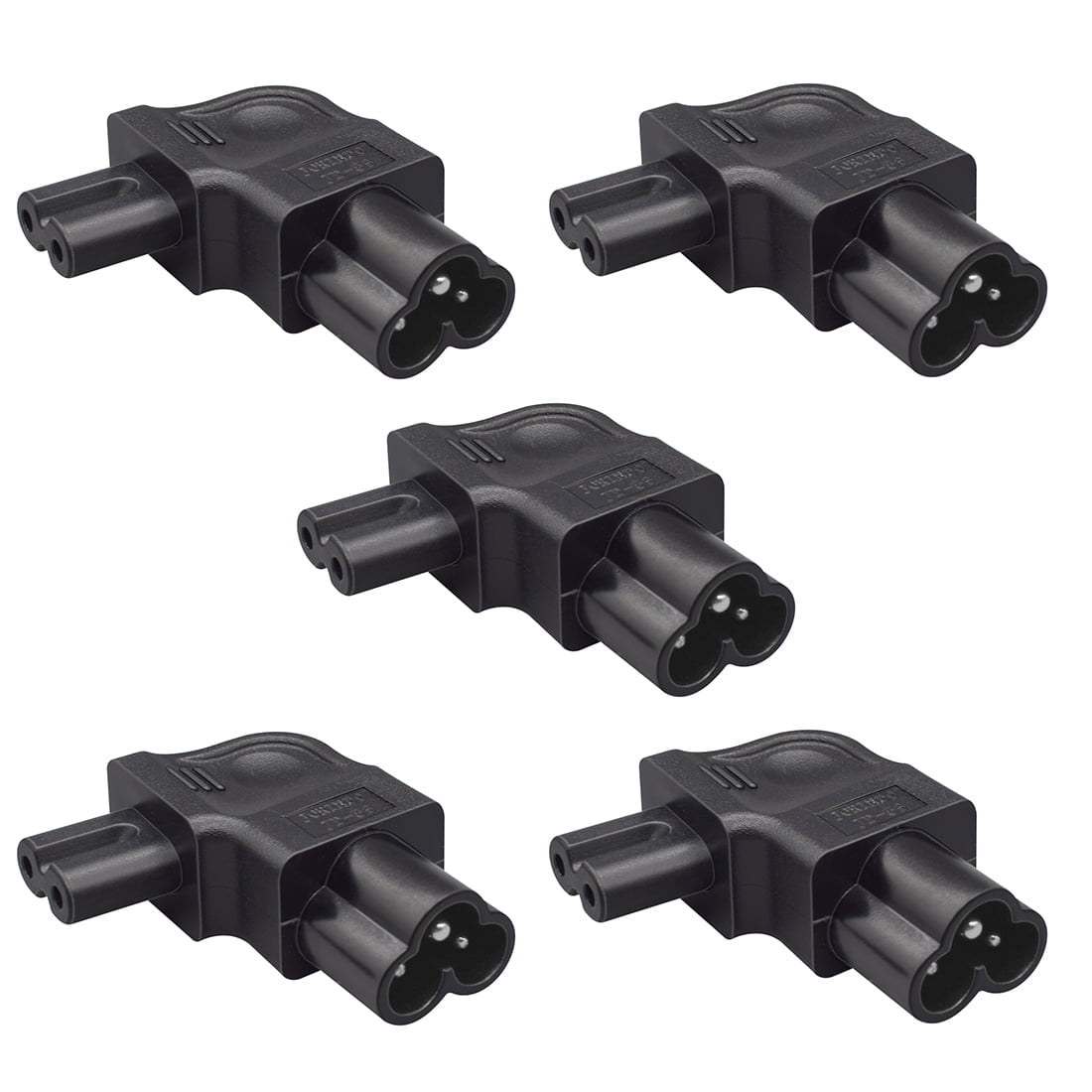Strhowill 5 PCS 90-Degree Left Angle C6 to C7 Power Adapter, Cloverleaf ...