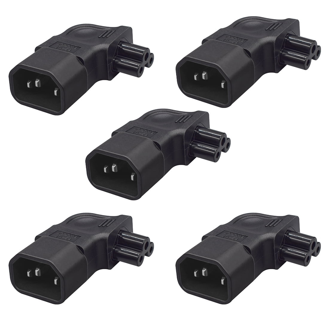 Strhowill 5 PCS C14 to C5 Right Angle Adapter, Converts IEC C14 Male to ...