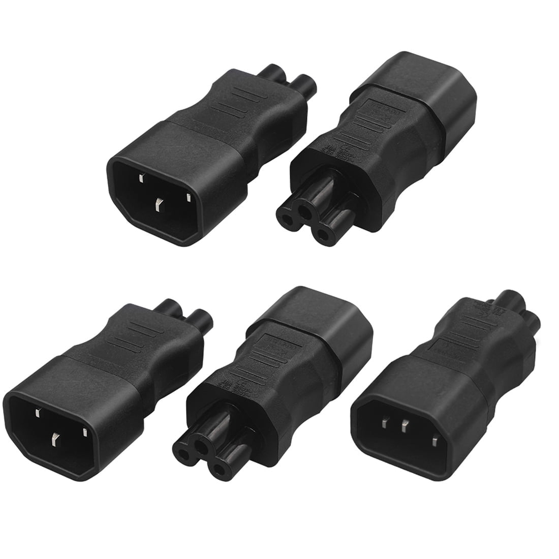 Strhowill 5 PCS IEC C14 to C5 Cloverleaf Power Adapter, Enables Laptop ...