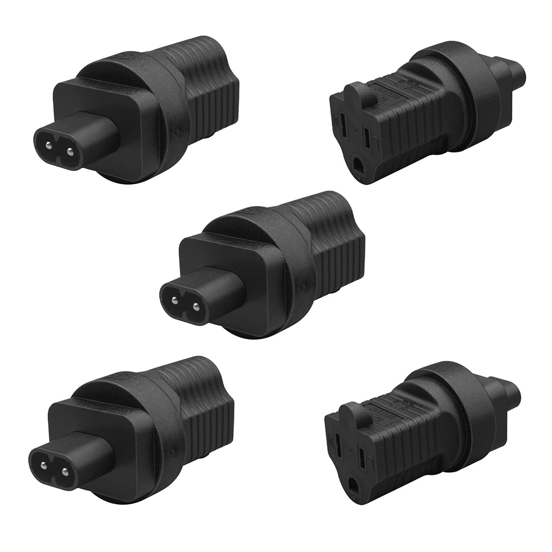 Strhowill 5 PCS IEC C8 to NEMA 5-15R Power Adapter, Converts Figure-8 ...