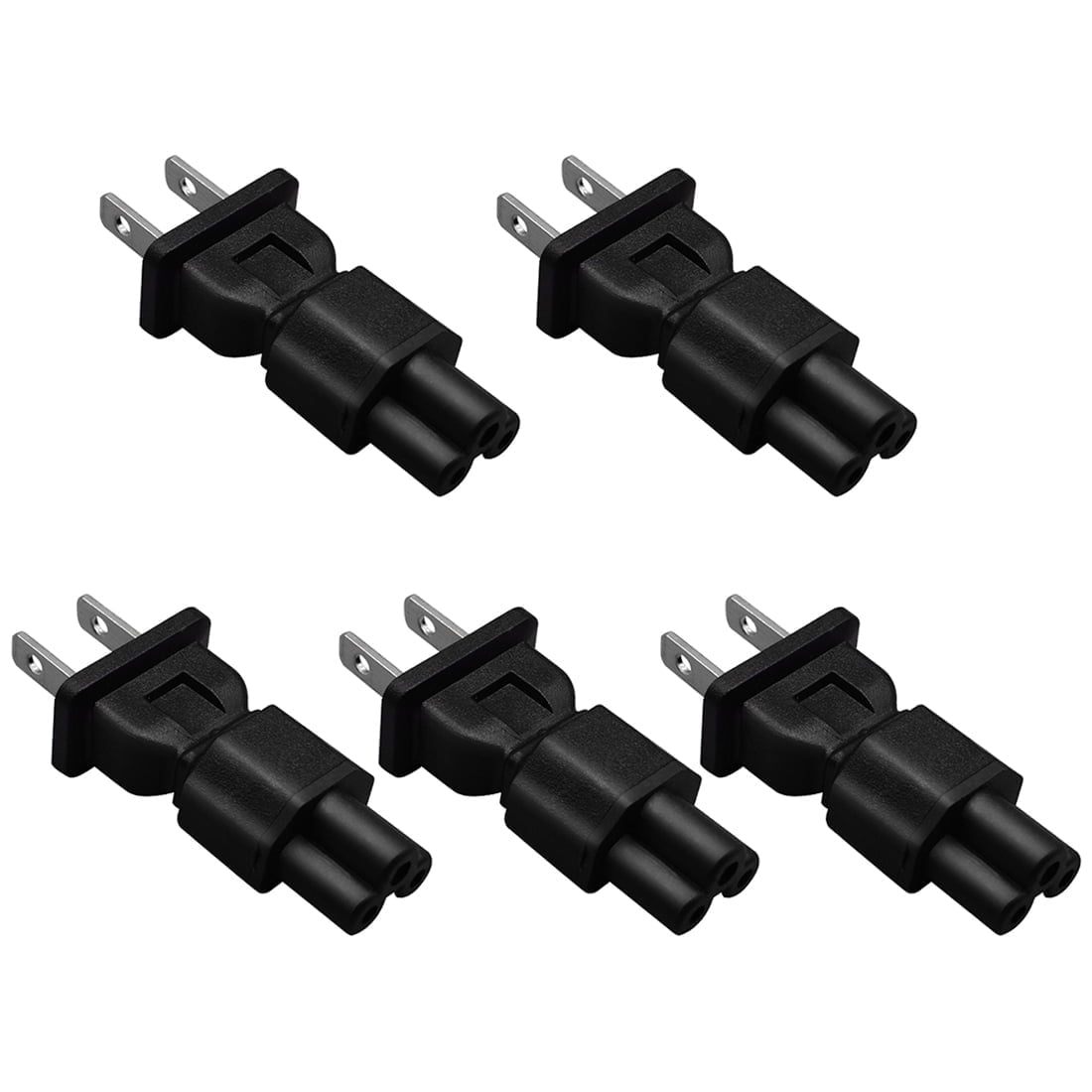 Strhowill 5 PCS NEMA 1-15P to IEC C5 AC Power Adapter,US 2-Prong Plug ...