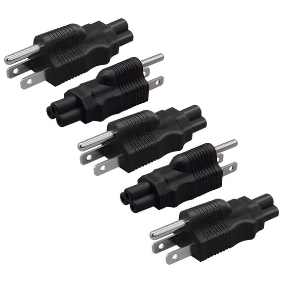 Strhowill 5 PCS NEMA 5-15P to IEC C5 Power Plug Adapter | Converts US 3 ...