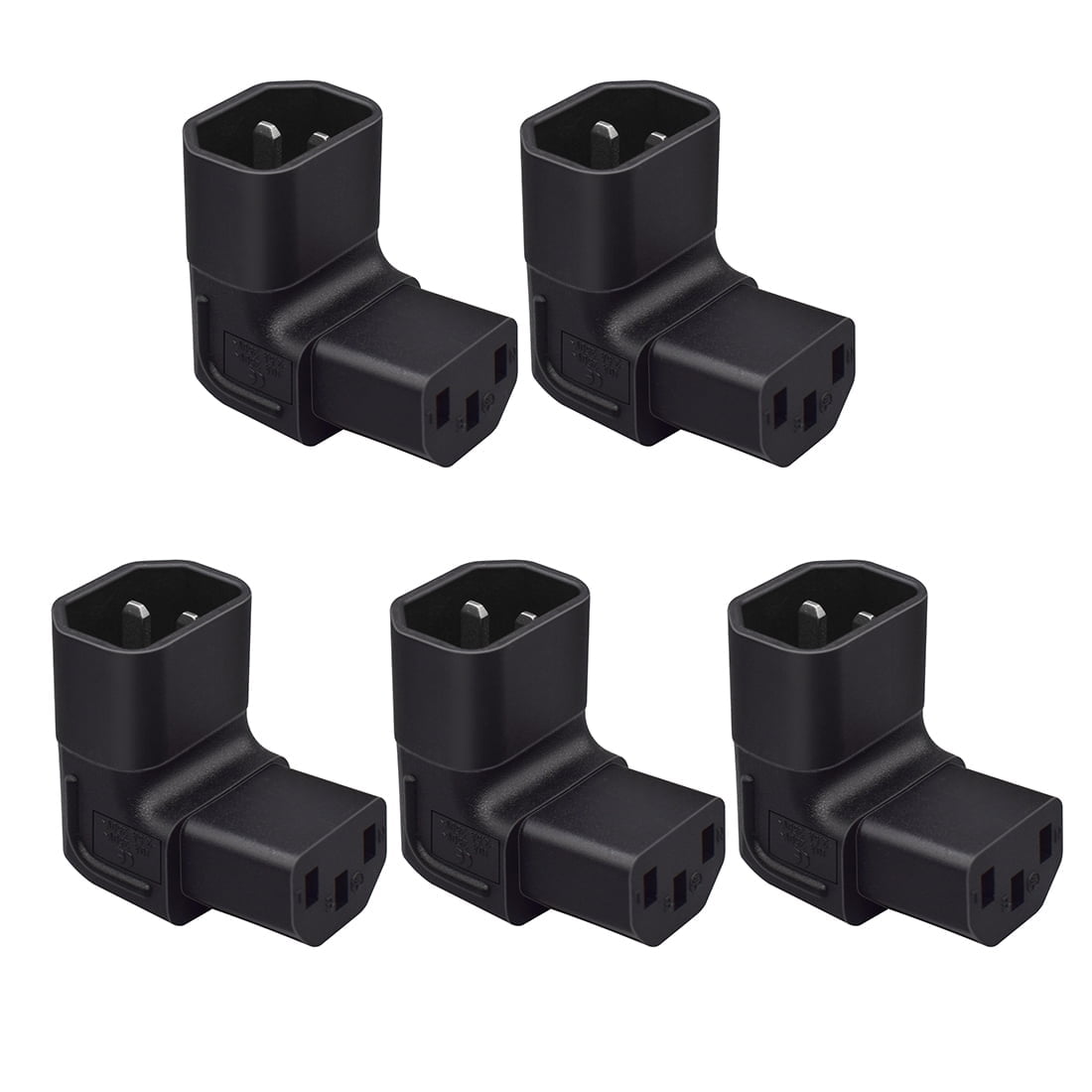 Strhowill 5 PCS Right Angle IEC C14 to C13 Power Adapter - 90 Degree ...
