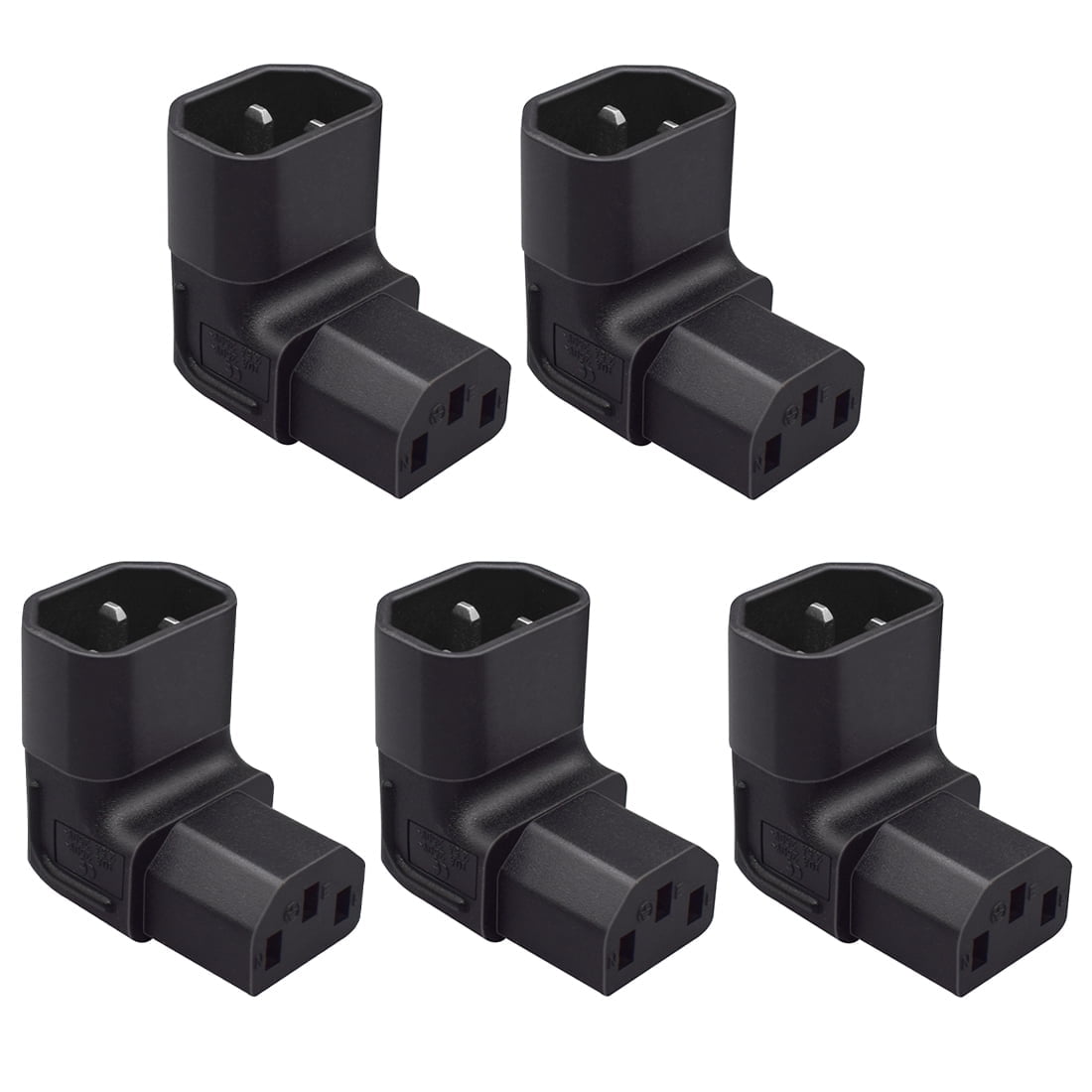 Strhowill 5 PCS Right Angle IEC C14 to C13 Power Adapter - 90 Degree ...