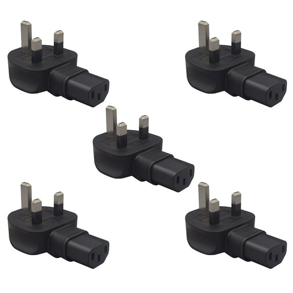 Strhowill 5 PCS UK to C13 Right Angle Power Adapter,Converts British ...
