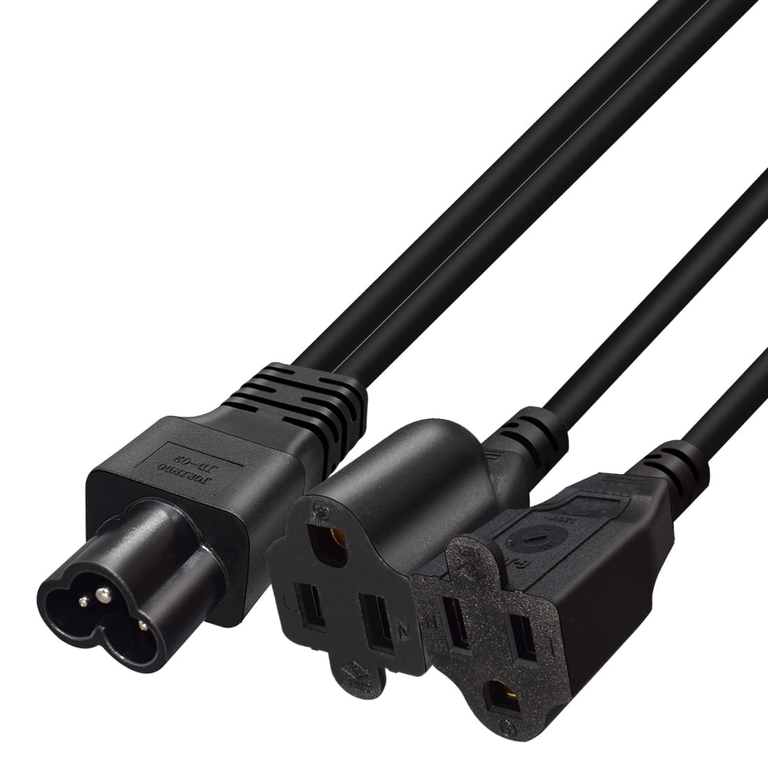 Strhowill IEC320 C6 to dual 5-15R Extension Power Cable Y Splitter ...