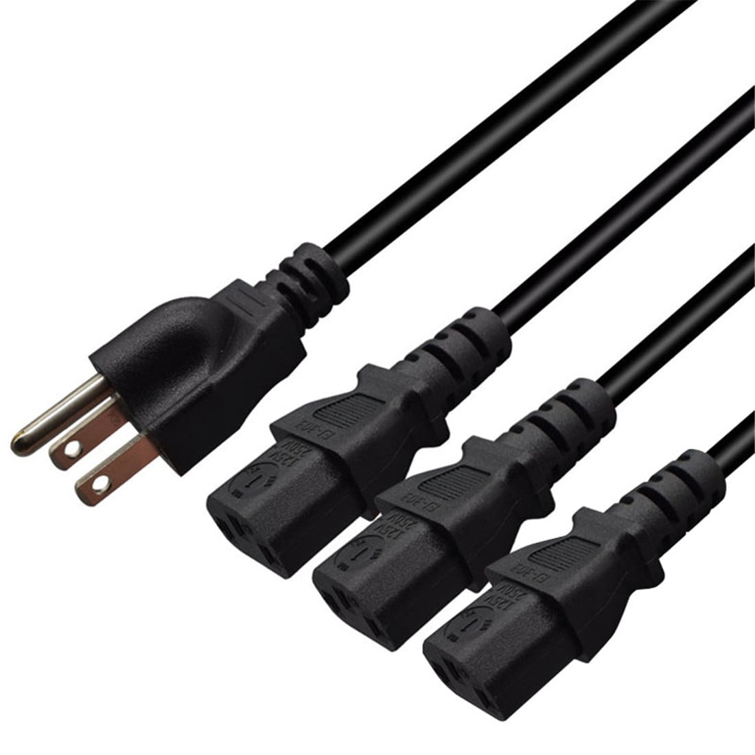 Strhowill NEMA 5-15P to 3X C13 - C13 Y-Cable, Power Cord Y Splitter ...