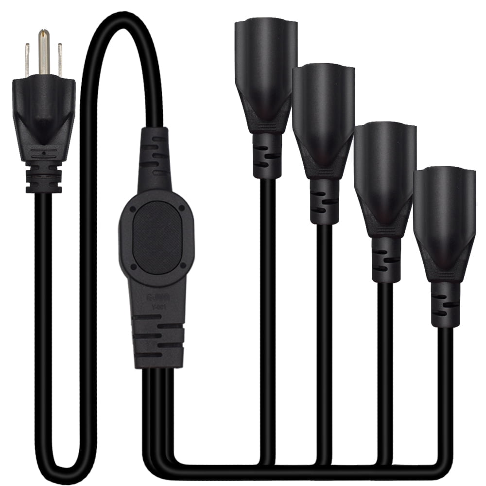 Strhowill NEMA 5-15P to NEMA 4 x 5-15R 1 to 4 Outlet Power Cord ...
